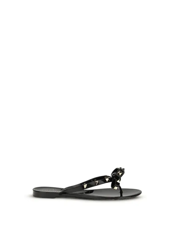 Valentino Garavani Rockstud Pvc Flip-flop Sandals - Black