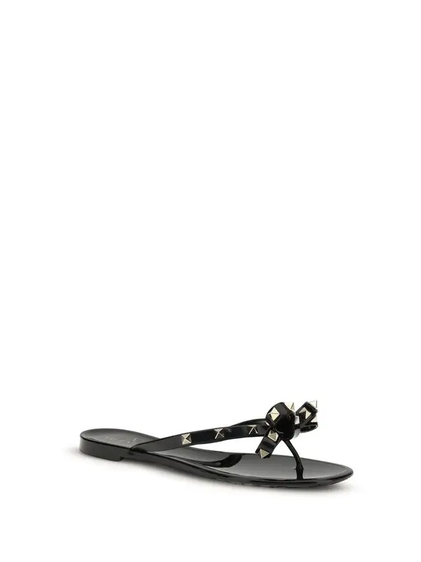 Valentino Garavani Rockstud Pvc Flip-flop Sandals - Black