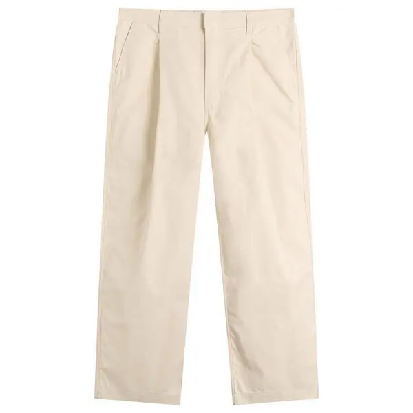Drole De Monsieur Wide Leg Pleated Cotton Trousers - Off White