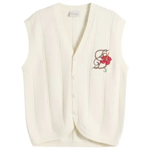 Drole De Monsieur Havana Embroidered Cardigan - Off White