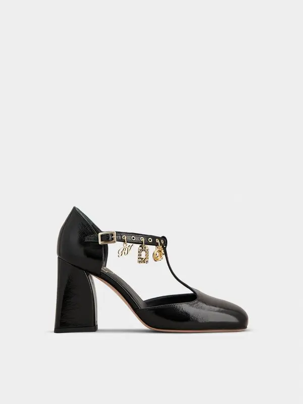 ROGER VIVIER Très Vivier Patent Leather Mary Jane Pumps - Black