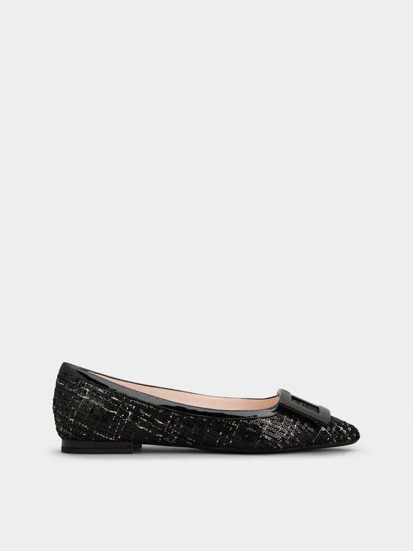 ROGER VIVIER Gommettine Sequined Tweed Ballerinas