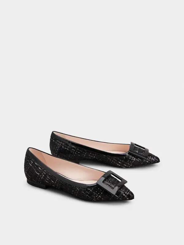 ROGER VIVIER Gommettine Sequined Tweed Ballerinas