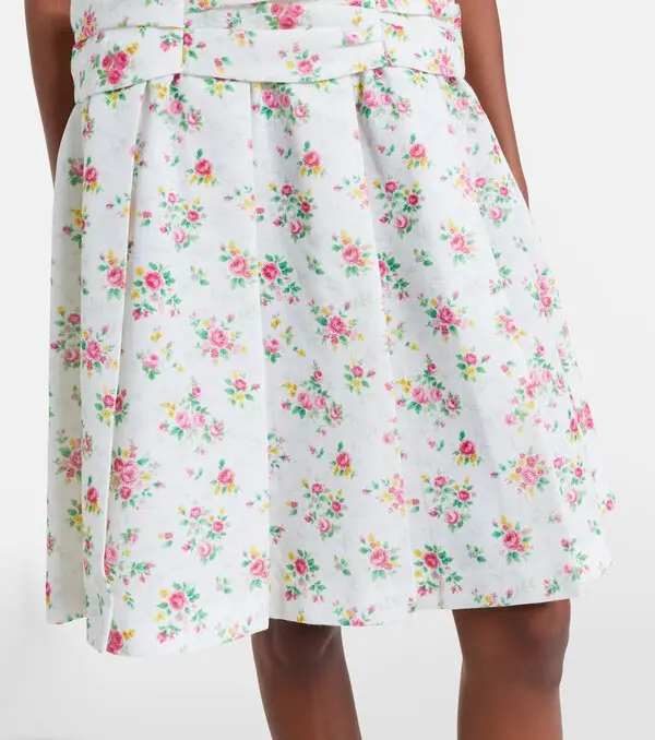 SHUSHU/TONG Floral Pleated Miniskirt