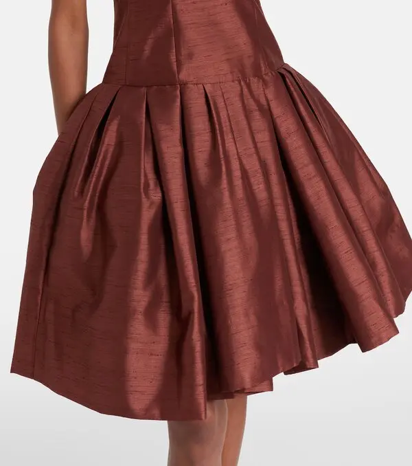SHUSHU/TONG Bow-detail Mini Dress - Brown