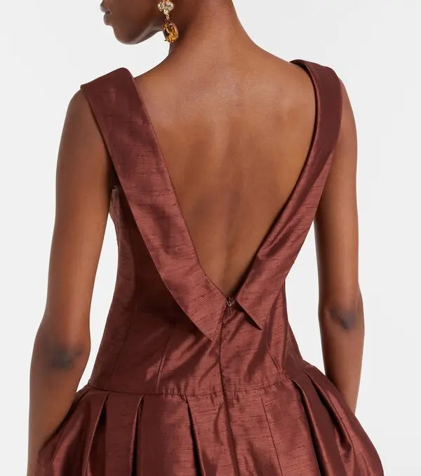 SHUSHU/TONG Bow-detail Mini Dress - Brown