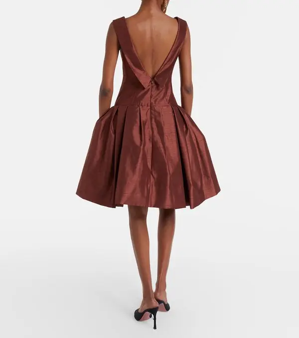 SHUSHU/TONG Bow-detail Mini Dress - Brown