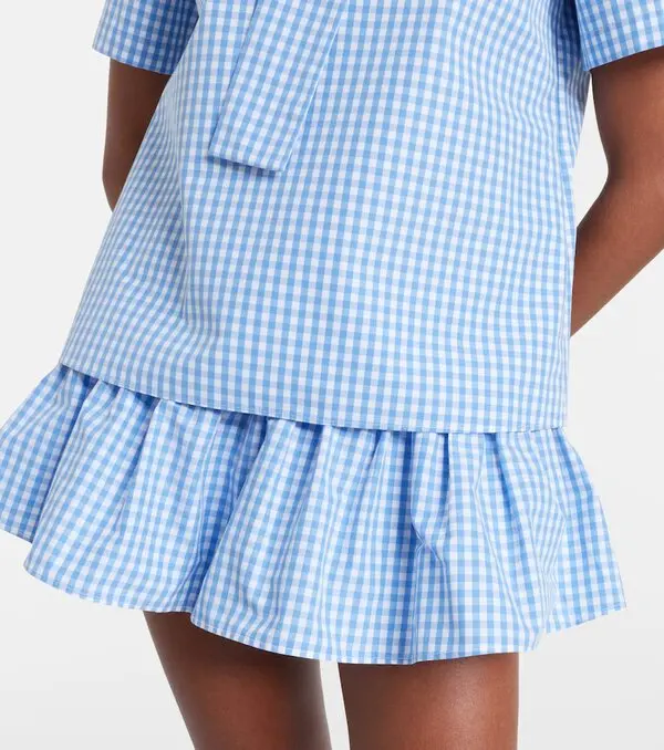 SHUSHU/TONG Gingham Cotton Top With Bow Detail