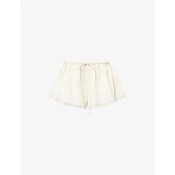 LENY Nunu Lace-trimmed Woven Shorts