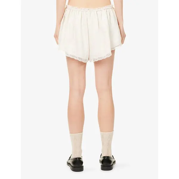 LENY Nunu Lace-trimmed Woven Shorts