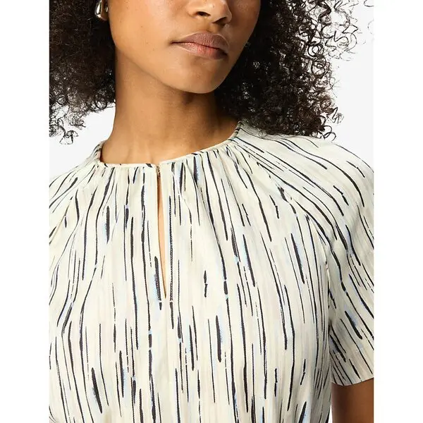 Whistles Abstract Stripe Short Sleeve Mini Dress