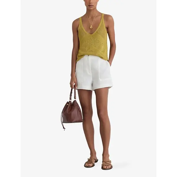 REISS Hester Knit Vest Top - Green