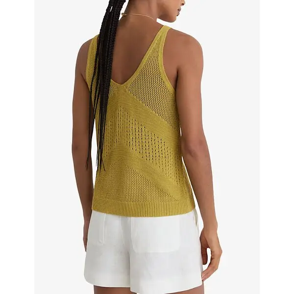 REISS Hester Knit Vest Top - Green