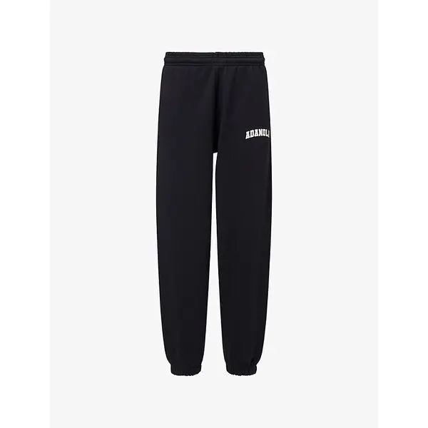 ADANOLA Varsity Cotton-blend Jogging Bottoms - Black