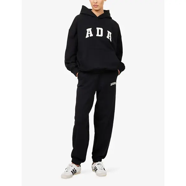ADANOLA Varsity Cotton-blend Jogging Bottoms - Black