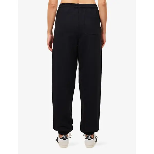ADANOLA Varsity Cotton-blend Jogging Bottoms - Black
