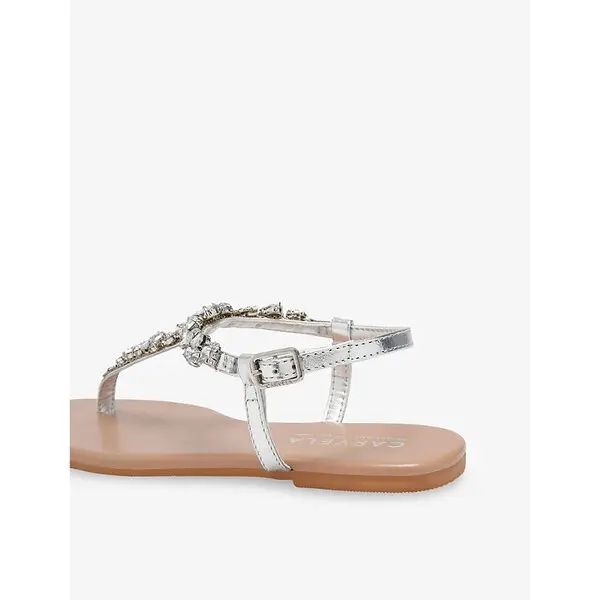 Carvela Alta Embellished Metallic Leather Sandals