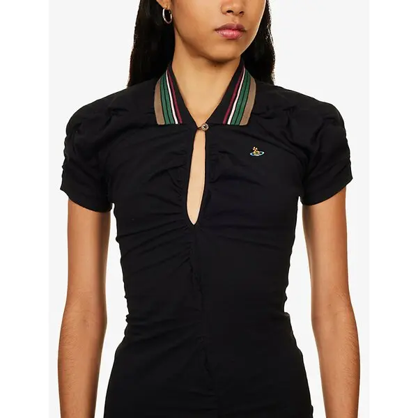 VIVIENNE WESTWOOD Contrast-collar Cotton Midi Dress