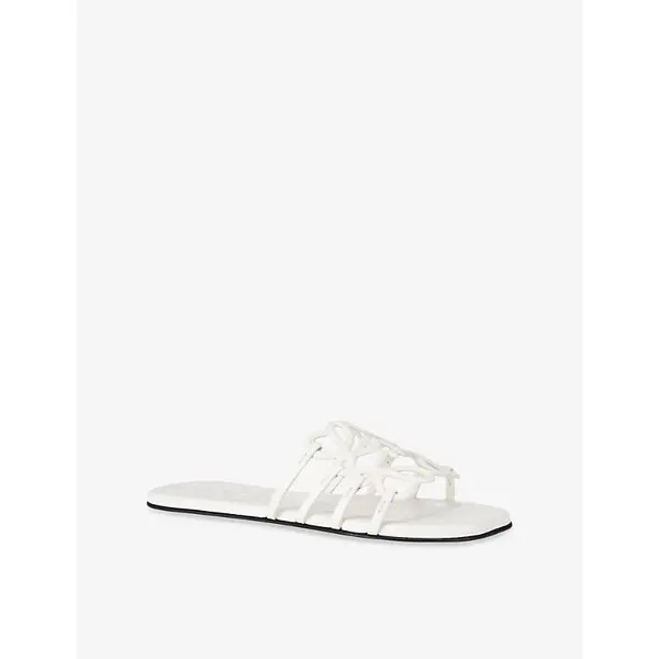 Loewe Petal Anagram Leather Sliders