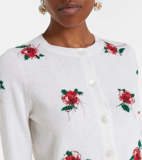SHUSHU/TONG Floral Wool Cardigan