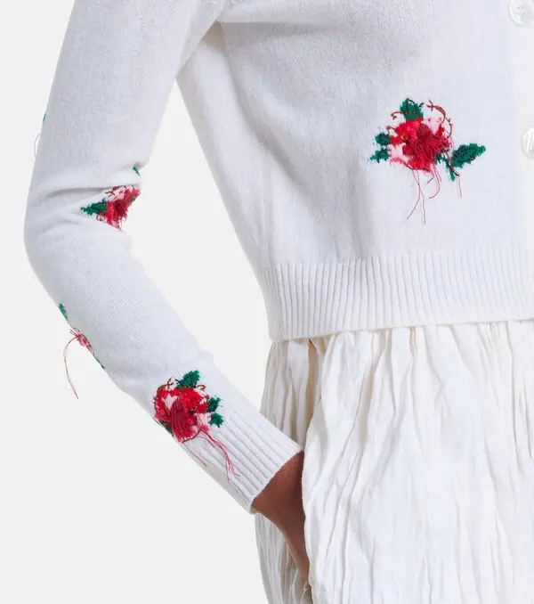 SHUSHU/TONG Floral Wool Cardigan