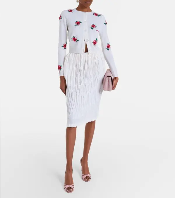 SHUSHU/TONG Floral Wool Cardigan