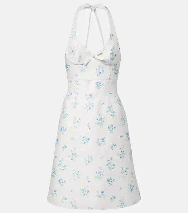 SHUSHU/TONG Floral Halterneck Cotton Minidress