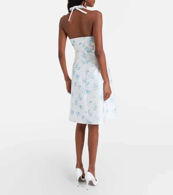 SHUSHU/TONG Floral Halterneck Cotton Minidress
