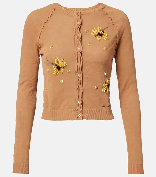 SHUSHU/TONG Beaded Cardigan - Beige