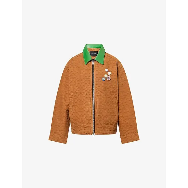 COACH X Brain Dead Monogram Pattern Cotton Jacket With Badge Embellishments
