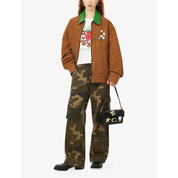 COACH X Brain Dead Monogram Pattern Cotton Jacket With Badge Embellishments