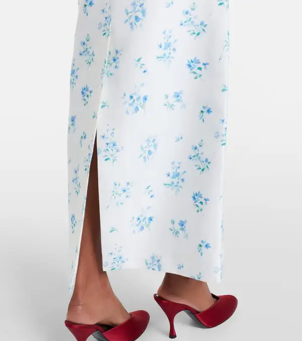 SHUSHU/TONG Floral Cotton And Silk Slip Skirt