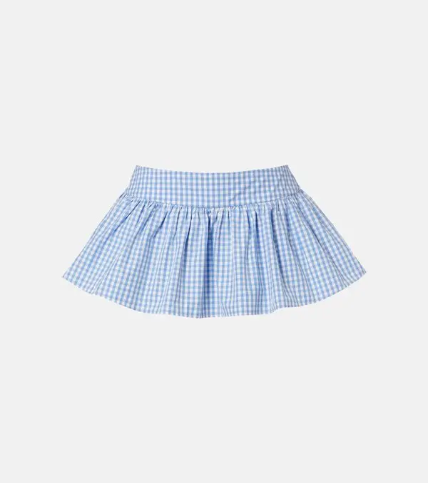 SHUSHU/TONG Gathered Gingham Cotton Skort