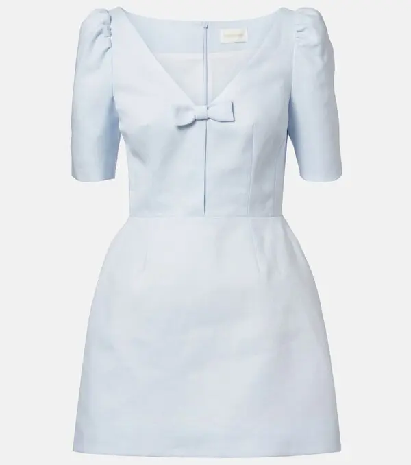 SHUSHU/TONG Bow-detail Linen Minidress