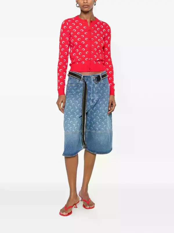 MARINE SERRE Moon Bouclé Cardigan