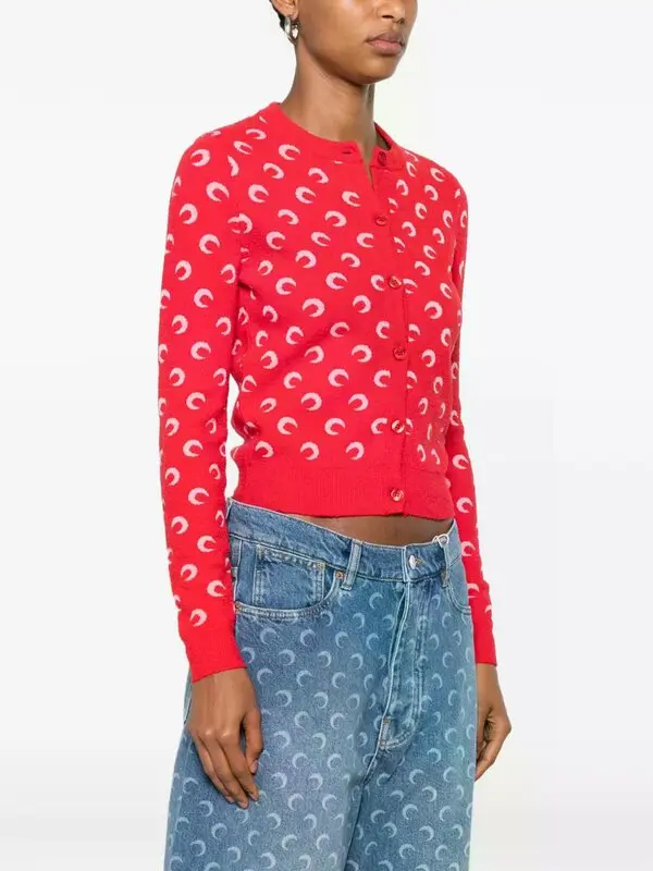 MARINE SERRE Moon Bouclé Cardigan