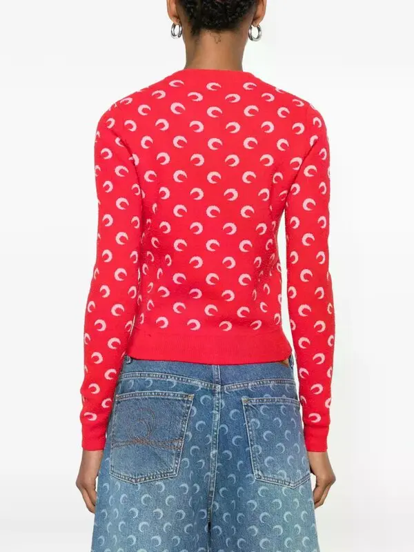 MARINE SERRE Moon Bouclé Cardigan