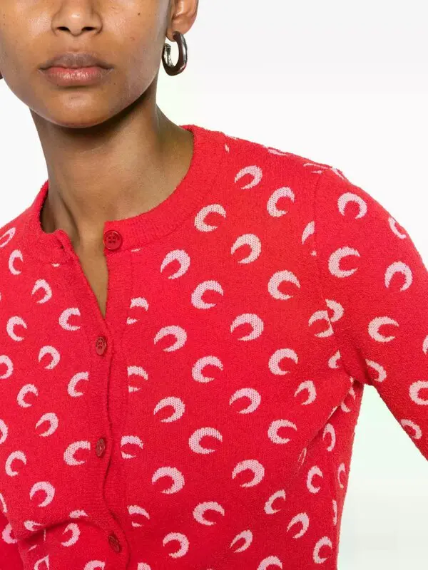 MARINE SERRE Moon Bouclé Cardigan