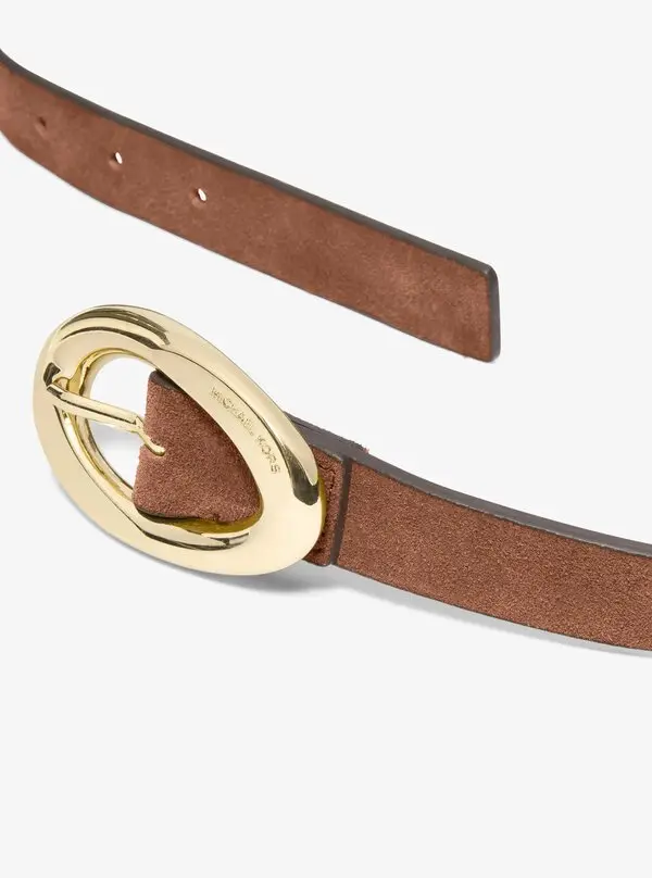 Michael Kors Oval Buckle Suede Belt