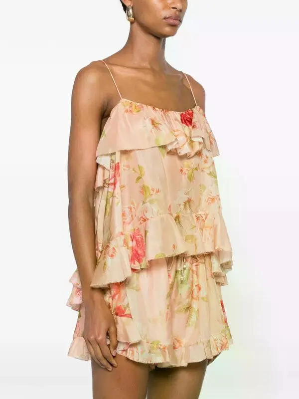 Zimmermann Ruffled Floral-print Top