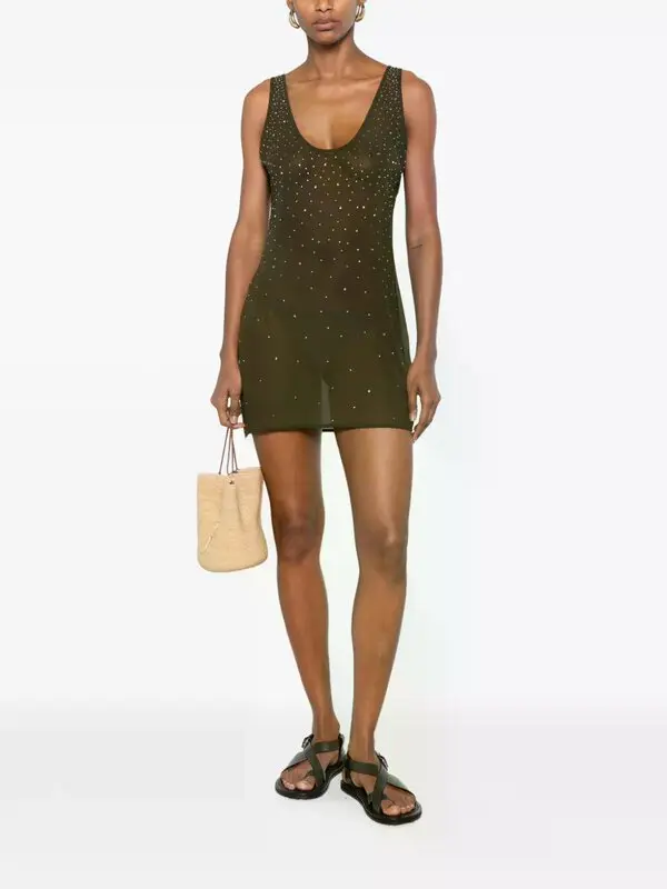 MC2 SAINT BARTH Raya Rhinestone Embellished Mini Dress