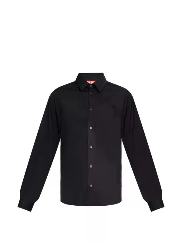 DIESEL® S-kinny-epcl Logo-embroidered Shirt - Black