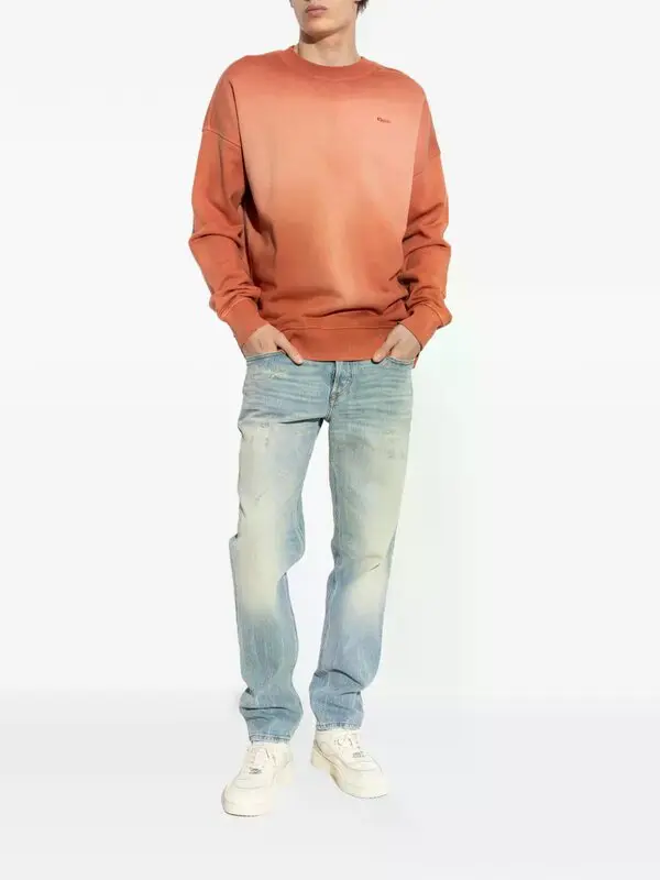 DIESEL® Gradient Effect Logo Embroidered Sweater - Orange
