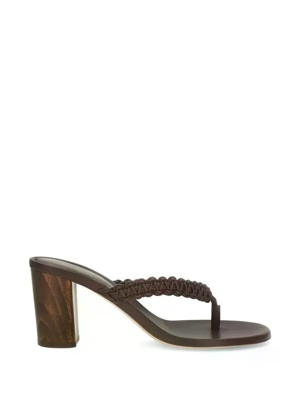 GIANVITO ROSSI Ubud Braided Leather Sandals - Brown