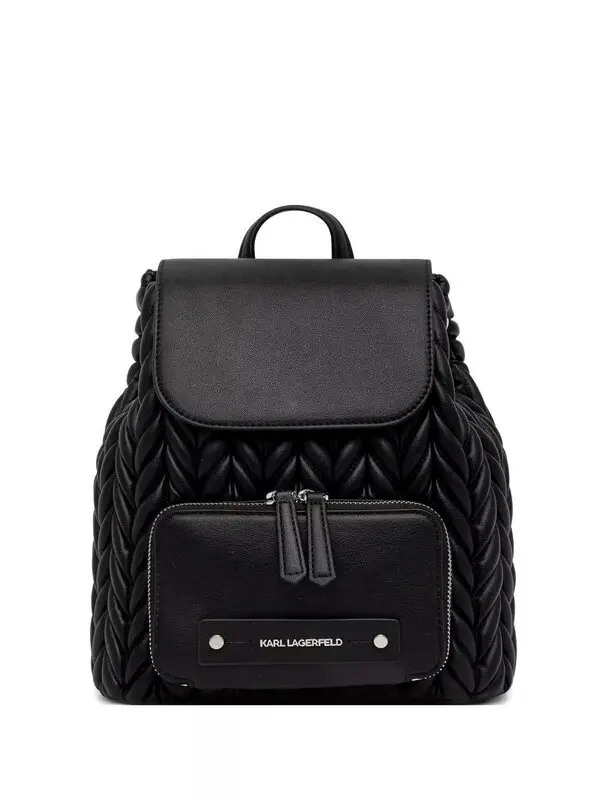 Karl Lagerfeld Quilted Leather Backpack - Black