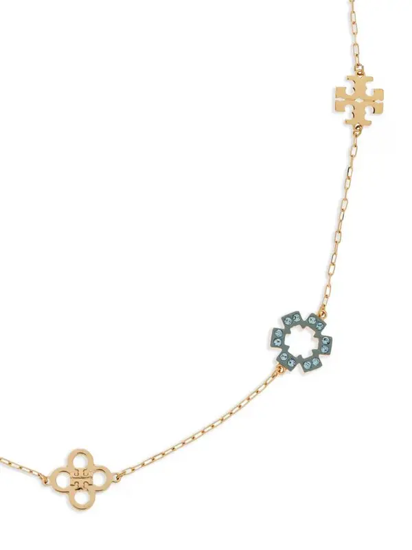 Tory Burch Forget Me Not Pavé Necklace - Gold