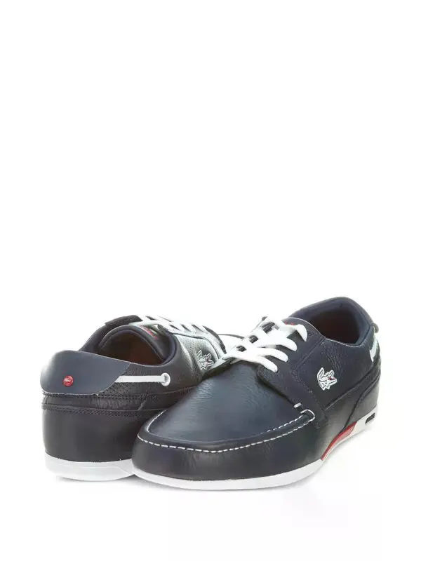Lacoste Dreyfus Leather Boat Shoes - Blue