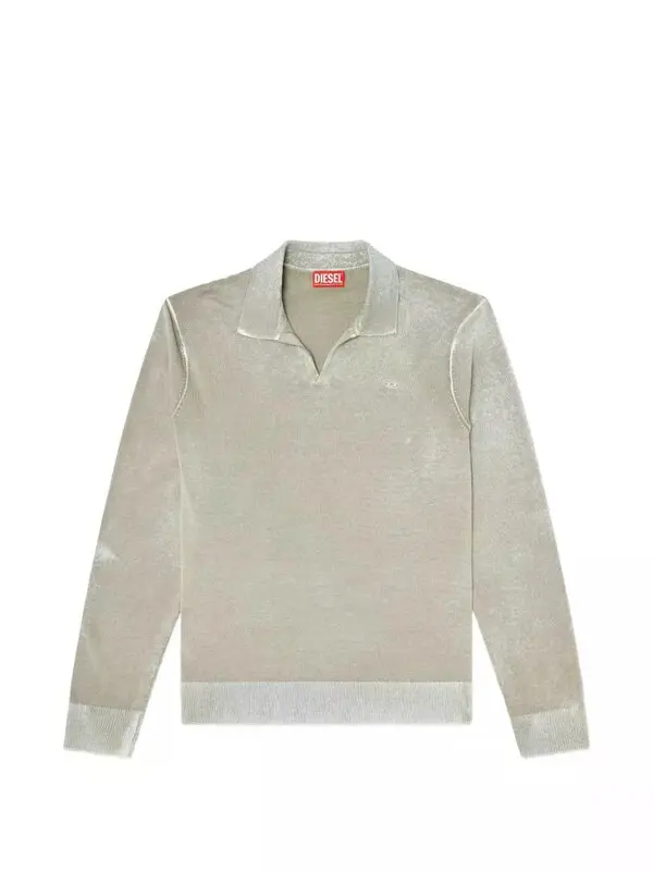DIESEL® Faded Effect Polo-collar Sweater