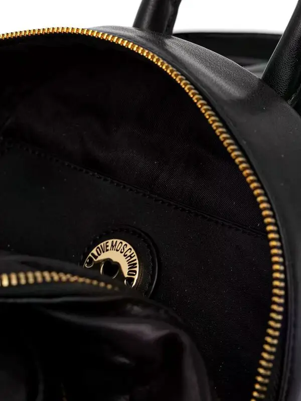 Moschino Quilted Logo Patch Backpack