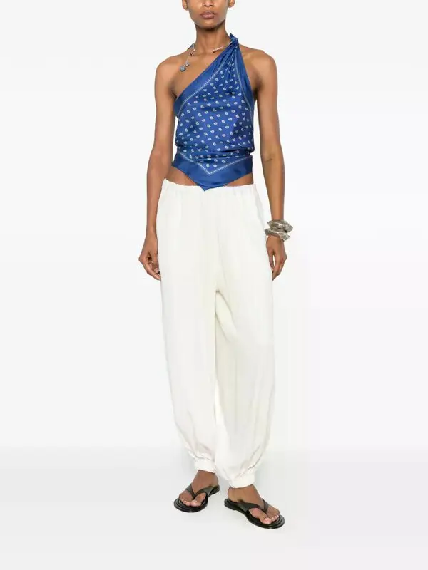 Christopher Esber One-shoulder Bandana Print Scarf-tie Top